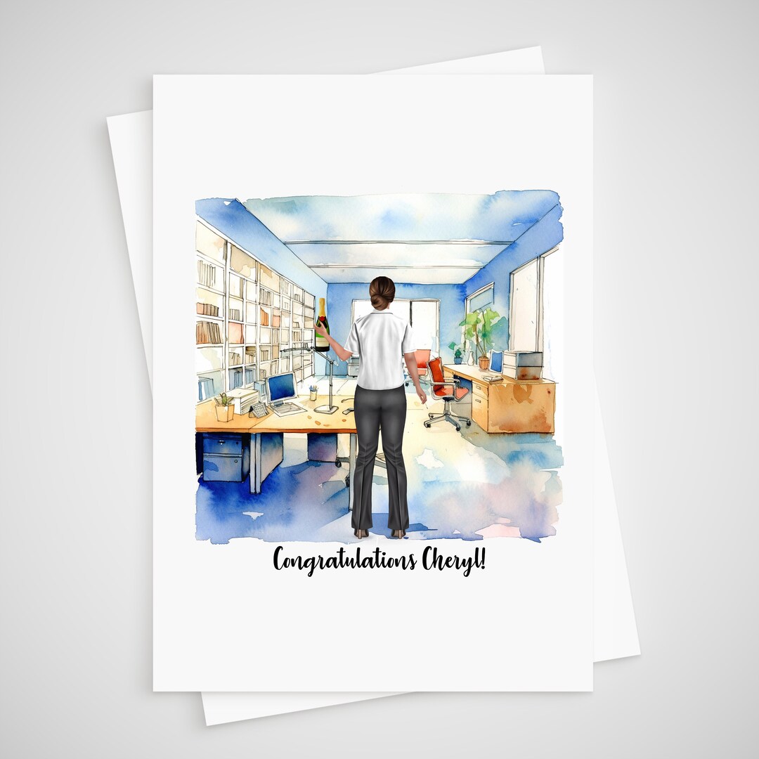 Office Worker Card Personalised New Job Congratulations - Etsy