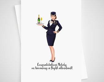 Flight Attendant Congratulations Card | Cabin Crew Graduation | Air ...