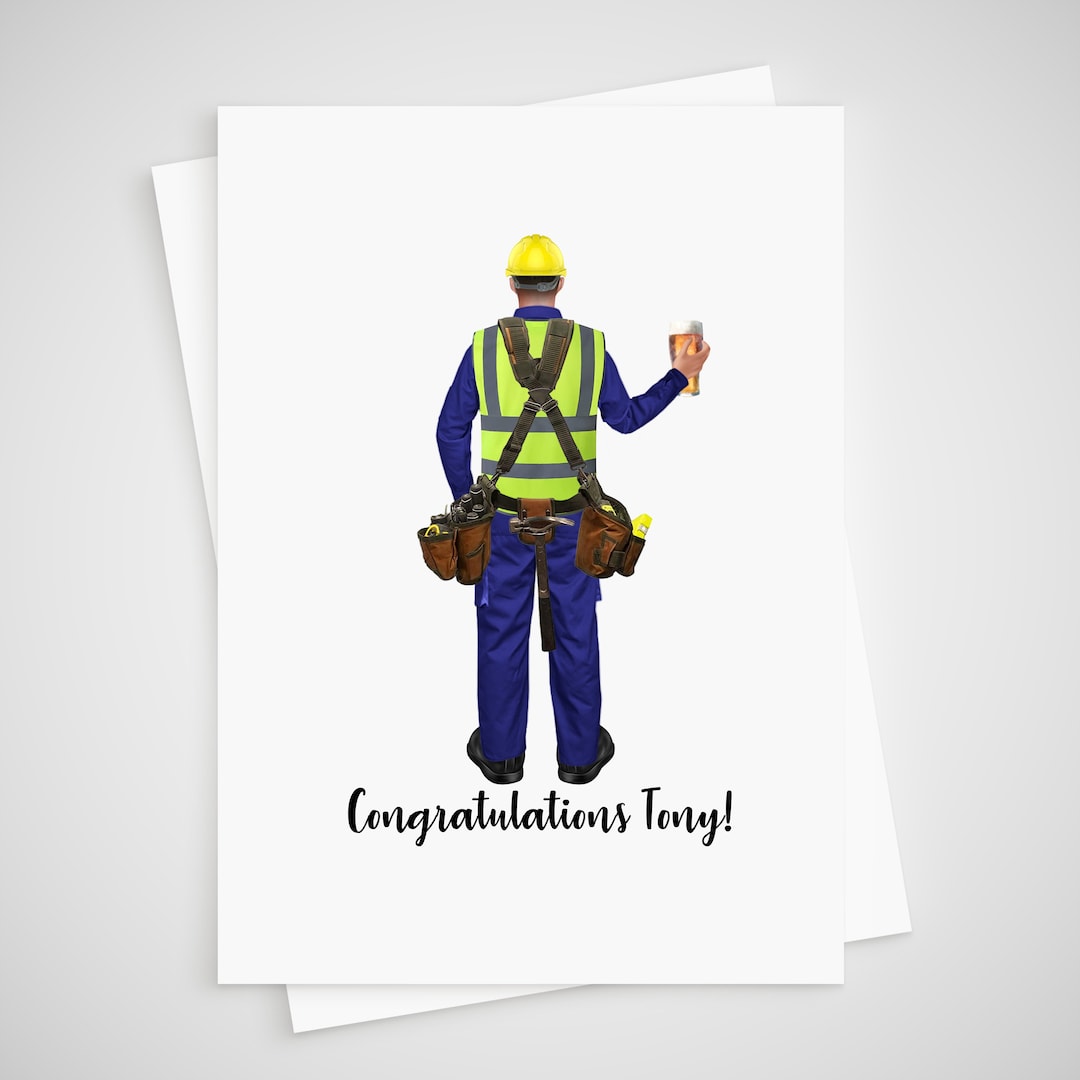 Personalised Electrician Card Workman Engineer New Job Congratulations ...