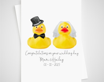1 X Rubber Ducks Greeting Card - Congratulations Engagement Pun Duckies ...