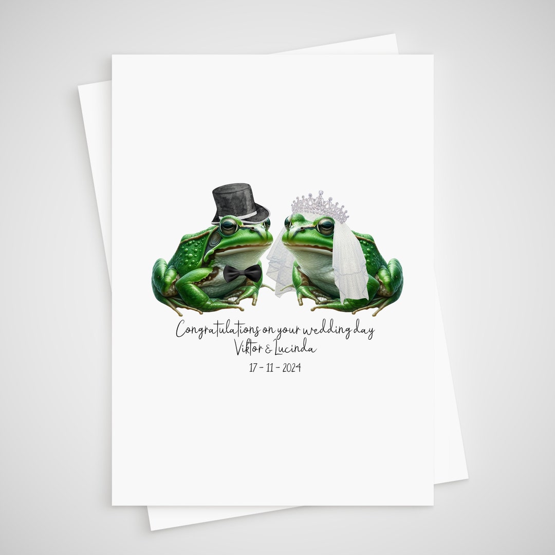 Frog Wedding Card Personalised Bride & Groom - Etsy