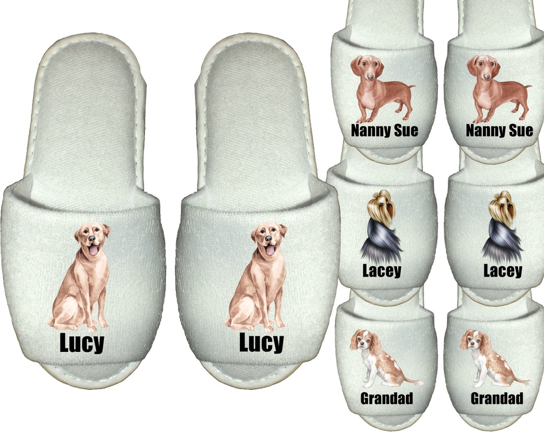 Personalized Dog Spa Slippers: Custom Pet Portrait Slippers - Etsy