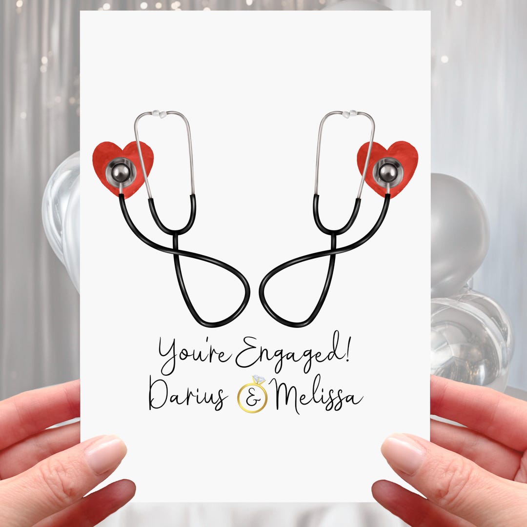 Doctor Engagement Card Nurse Stethoscope Medical Personalised - Etsy
