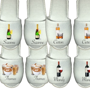 Personalised Spa Slippers - Drink Party Alcohol Whiskey Wine Champagne ...
