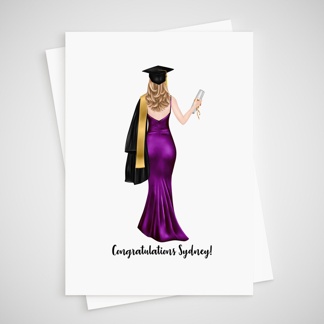 Personalised Graduation Card for Woman Congratulations - Etsy