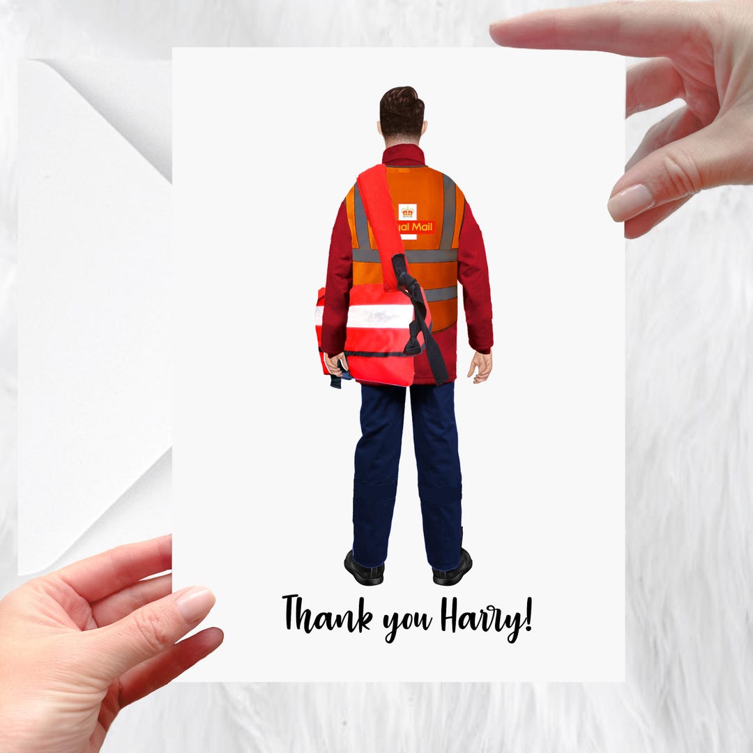 Postman Card Personalised Thank You - Etsy