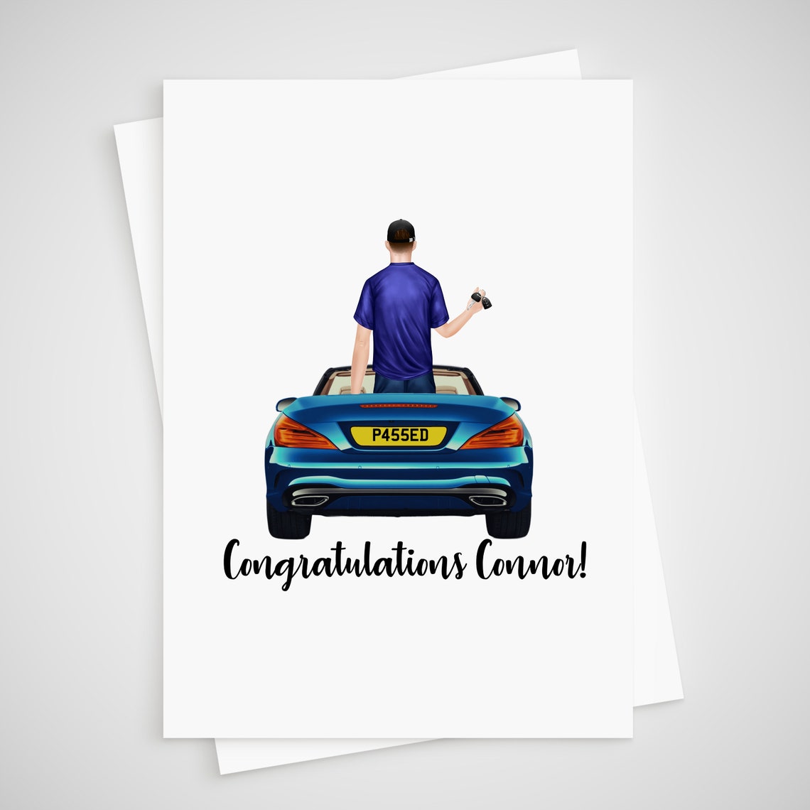 Congratulations Card Pass Driving Test Personalised Learner Driver Boy ...