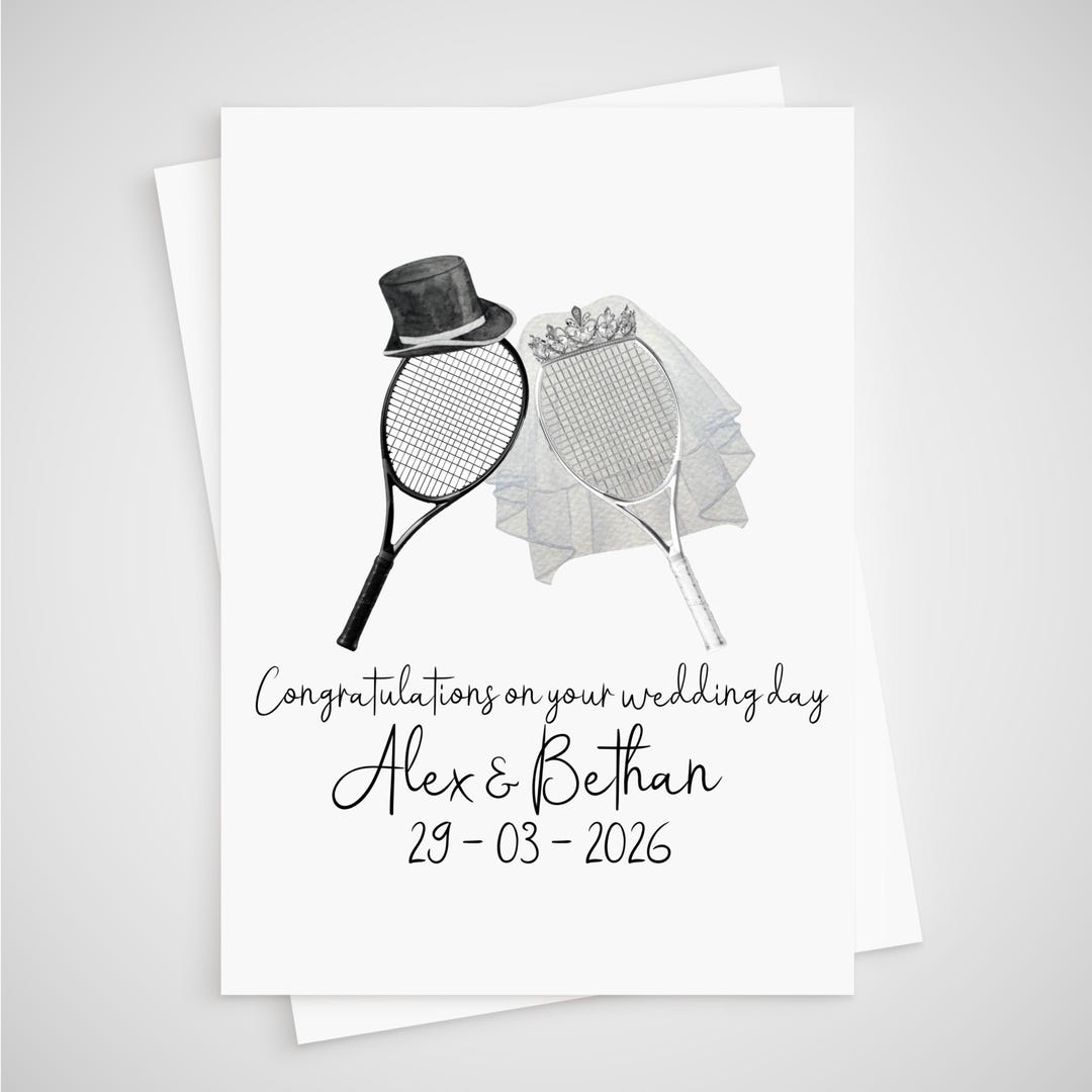 Personalised Tennis Wedding Card - Etsy