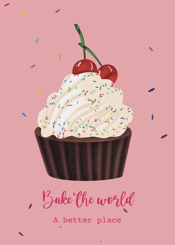 Cake Poster Art Print Cakes Baker Wall Art Illustration - Etsy