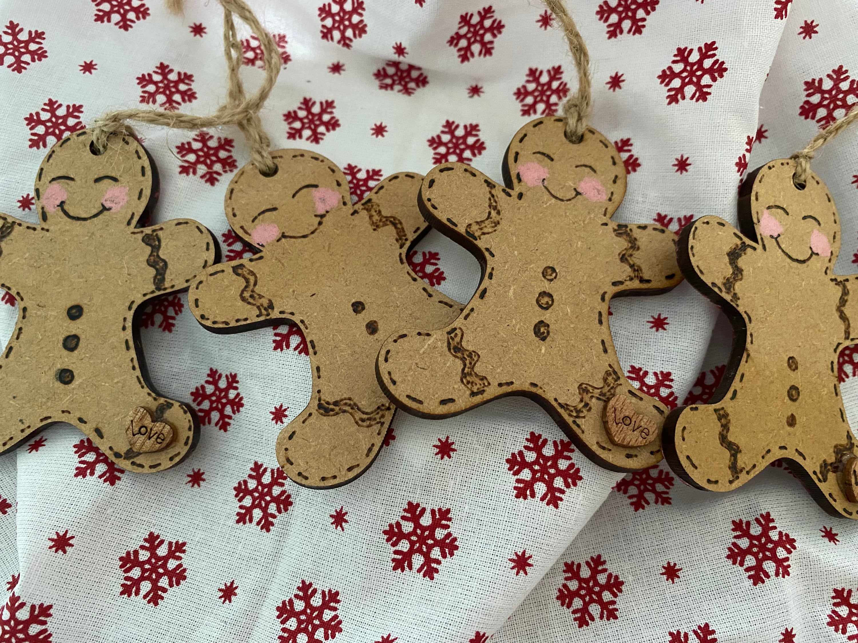 Wooden Hanging Gingerbread Men Decorations Christmas Tree - Etsy UK
