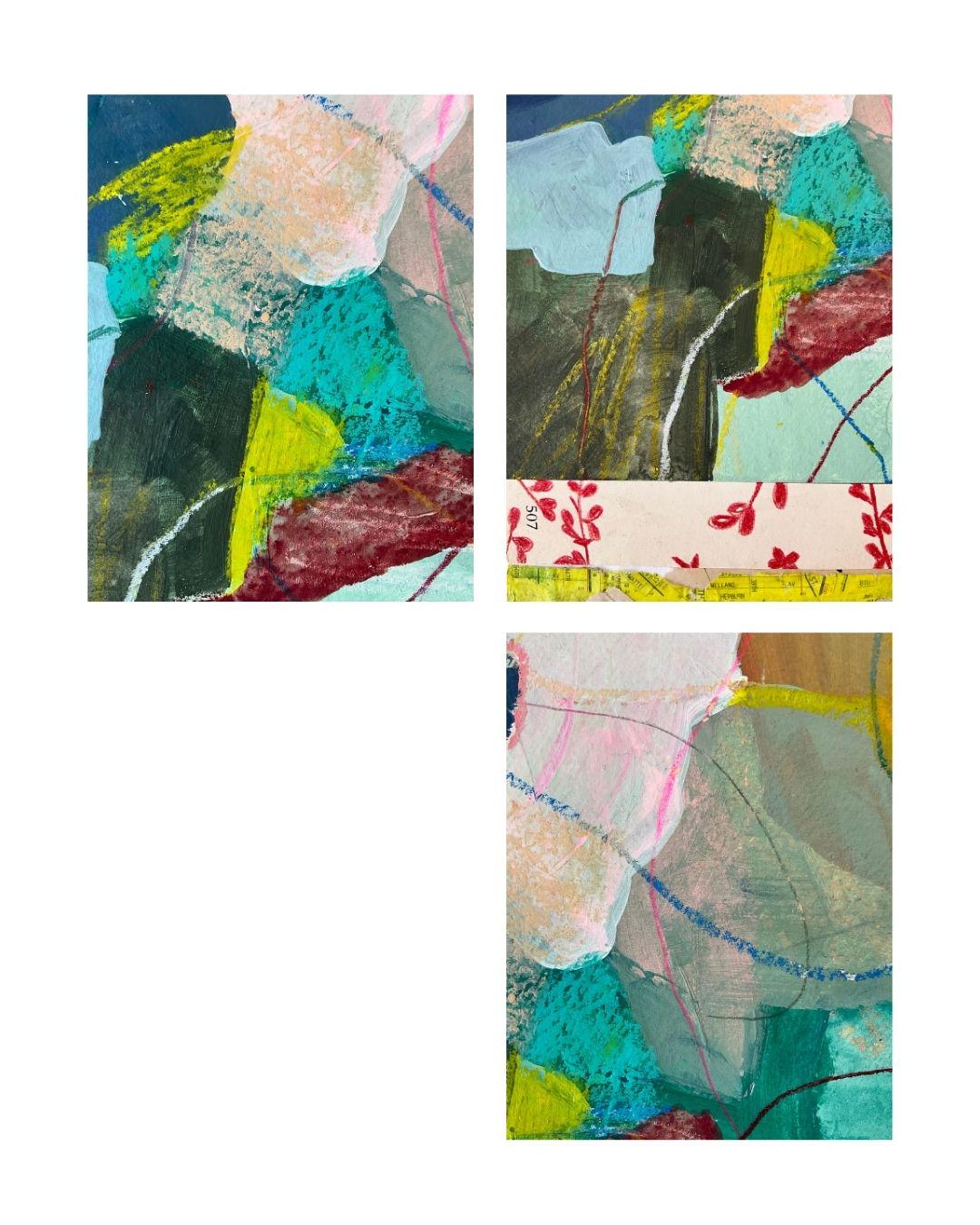 Echoes of Every Day Wall Art - Colorful Abstract Painting, Modern Mixed ...