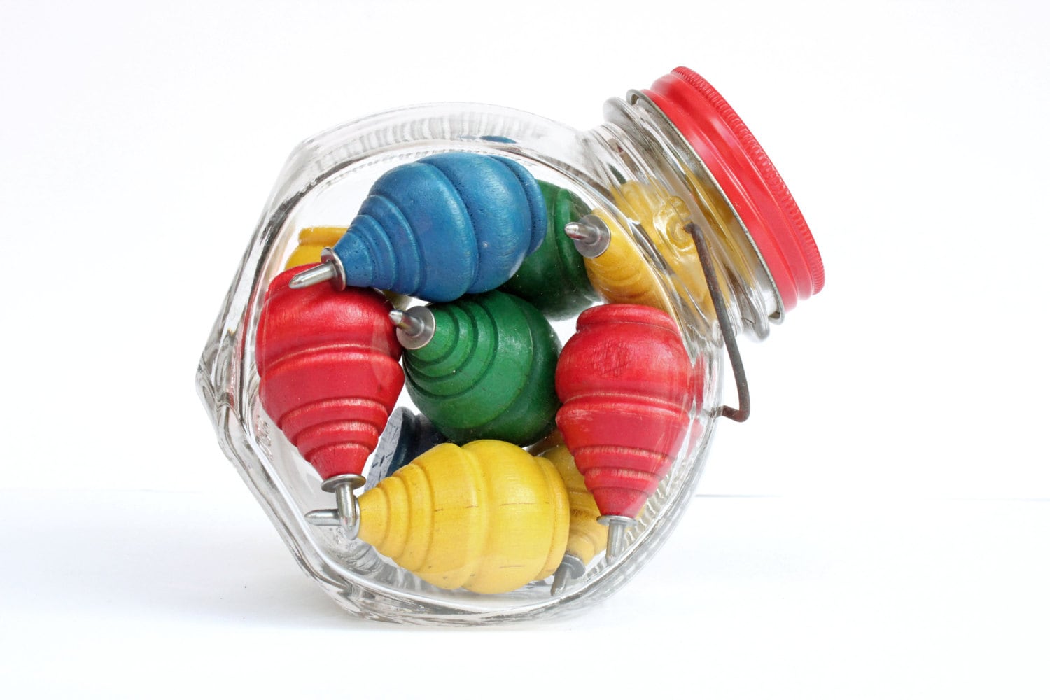 Vintage Wood Toy Tops - Etsy