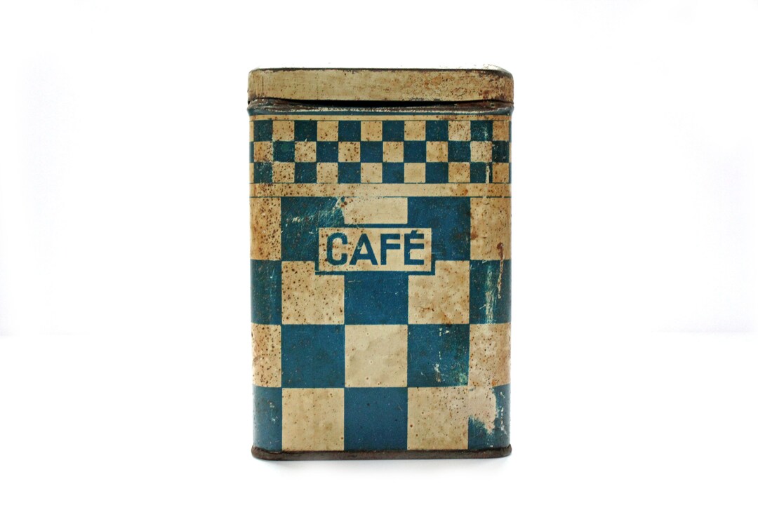 Vintage French Cafe Tin Can - Etsy