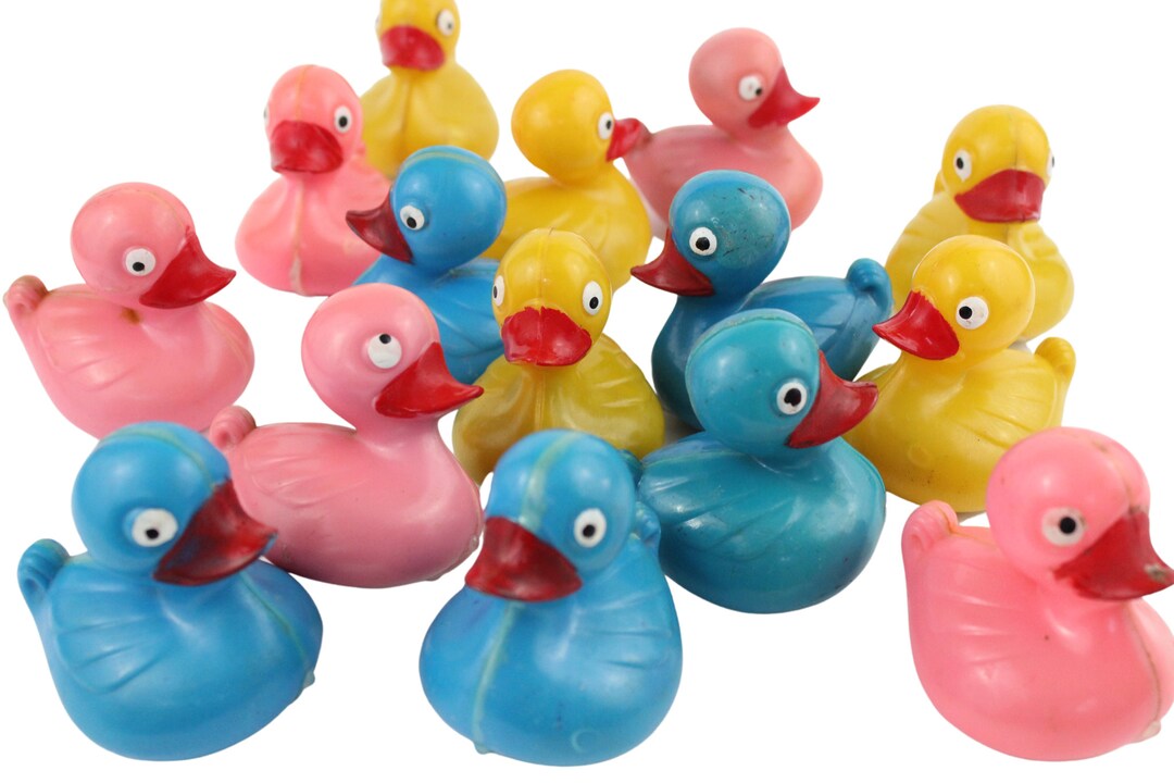Vintage Collection of 14 Plastic Carnival Ducks With Glass Dome for ...