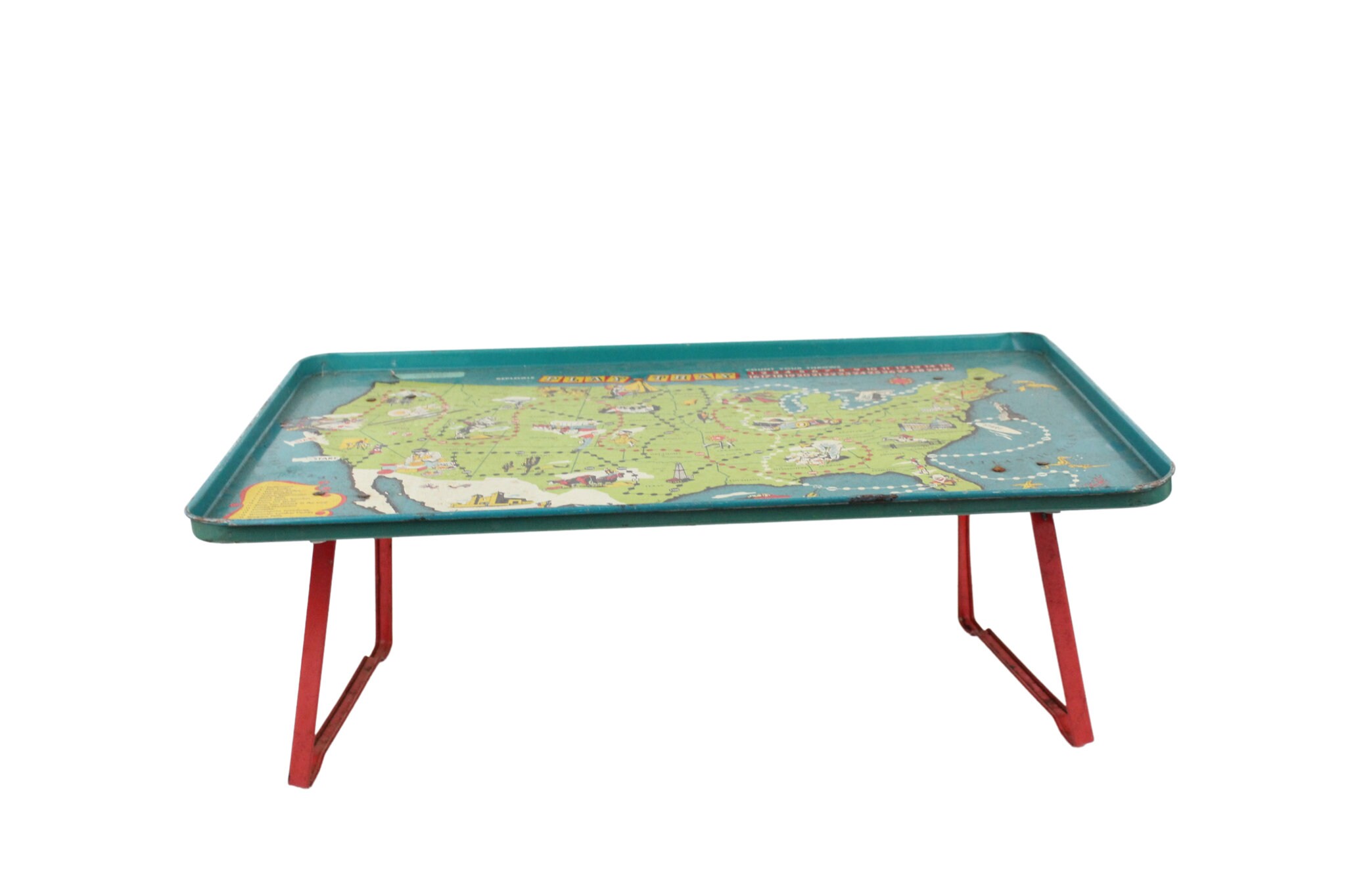 Vintage Map Metal Lap Tray Replogle Play-tray - Etsy
