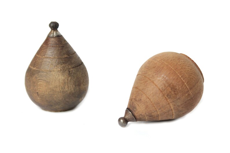 Vintage Wood Toy Tops - Etsy