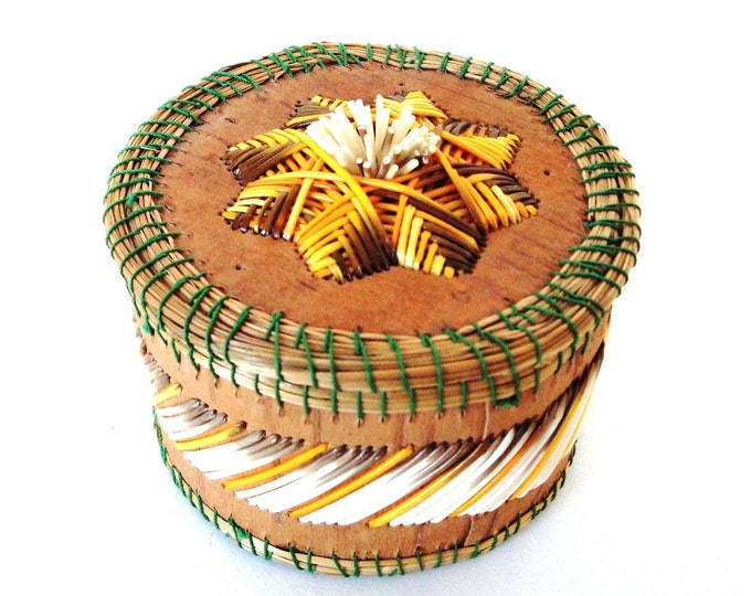 Antique Porcupine Quill Basket Native American Quill Basket Vintage ...