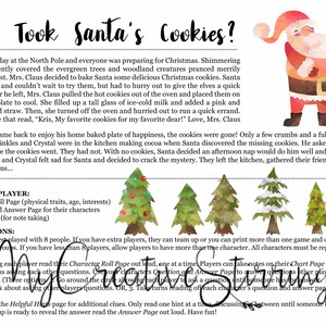 Christmas Game- Who Took Santa's Cookies- PDF - Etsy