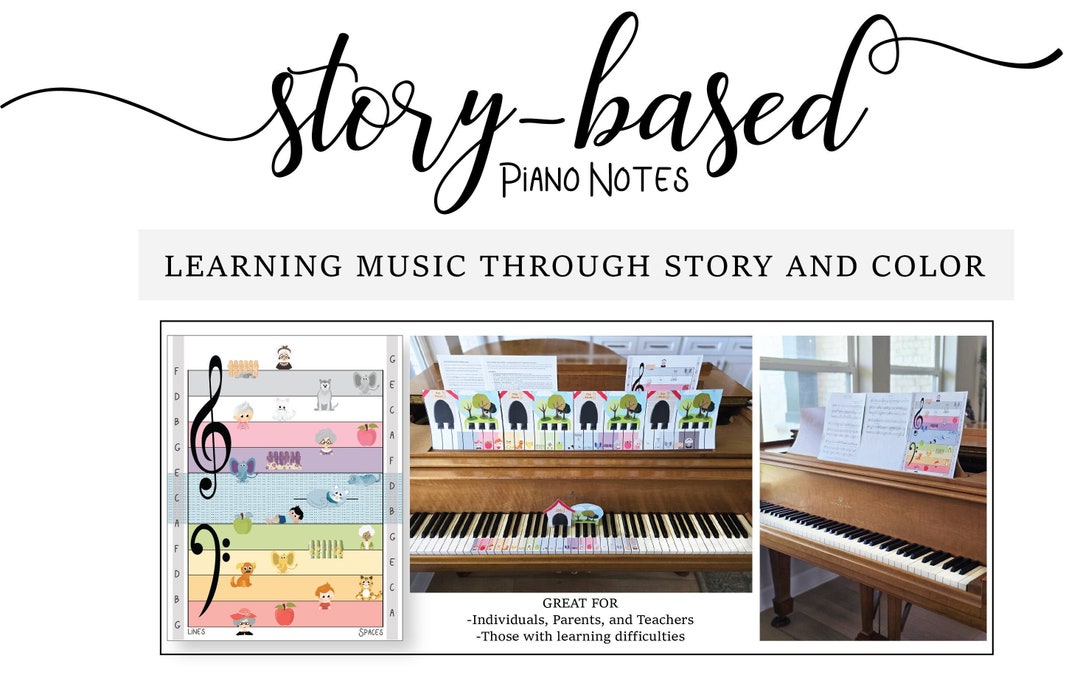 Story-based Piano Notes- Learning Music Through Story and Color- PDF - Etsy
