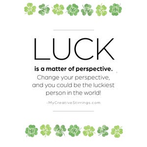 Luck Quote- Downloadable PNG and PDF Files - Etsy