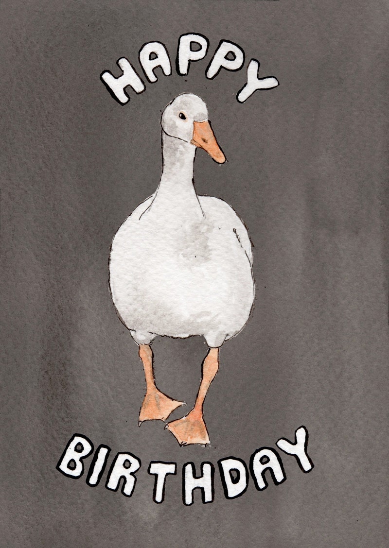 Goose Birthday Card Goose Card Bird Card for Bird Lovers Bird Birthday ...