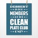 Clean Plate Club Typography Wall Art Kitchen Typography | Etsy