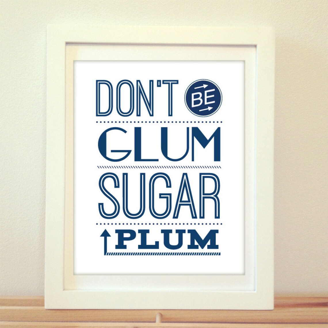 Don't Be Glum Sugar Plum Home Decor Quote Print Kitchen - Etsy