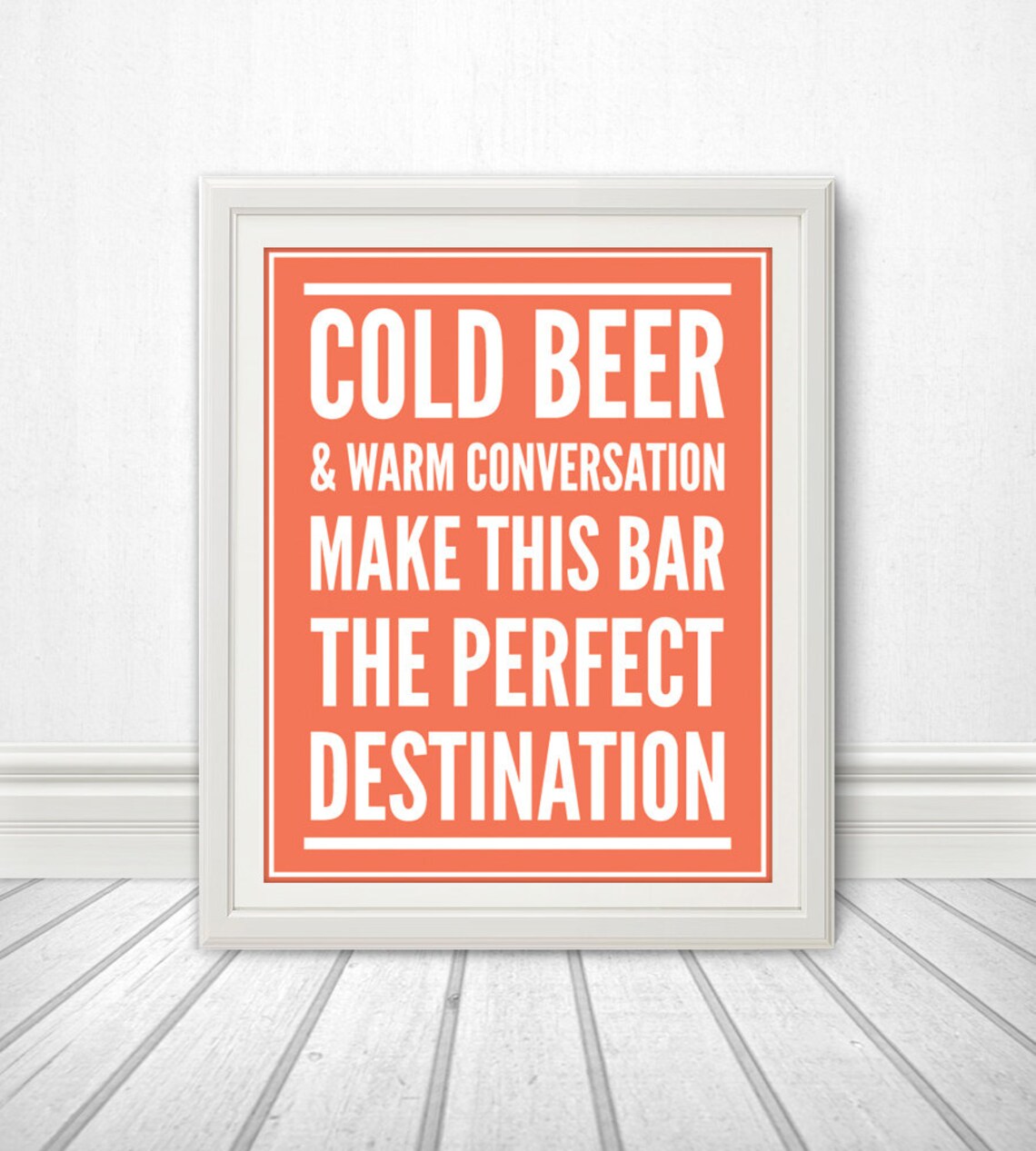 Cold Beer & Warm Conversation, Beer Sign, Beer Art, Beer Print, Bar ...