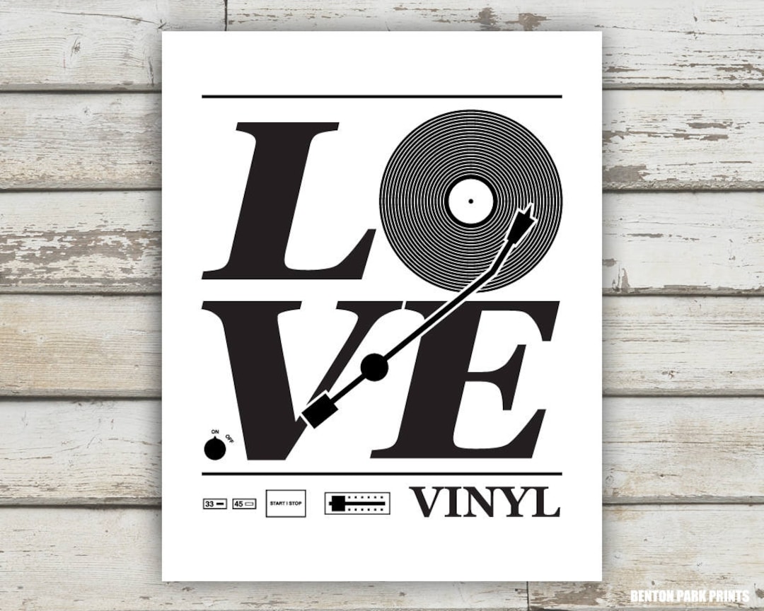 Love Vinyl, Vinyl Record Print, Vinyl Record Art, Love Print, Music ...