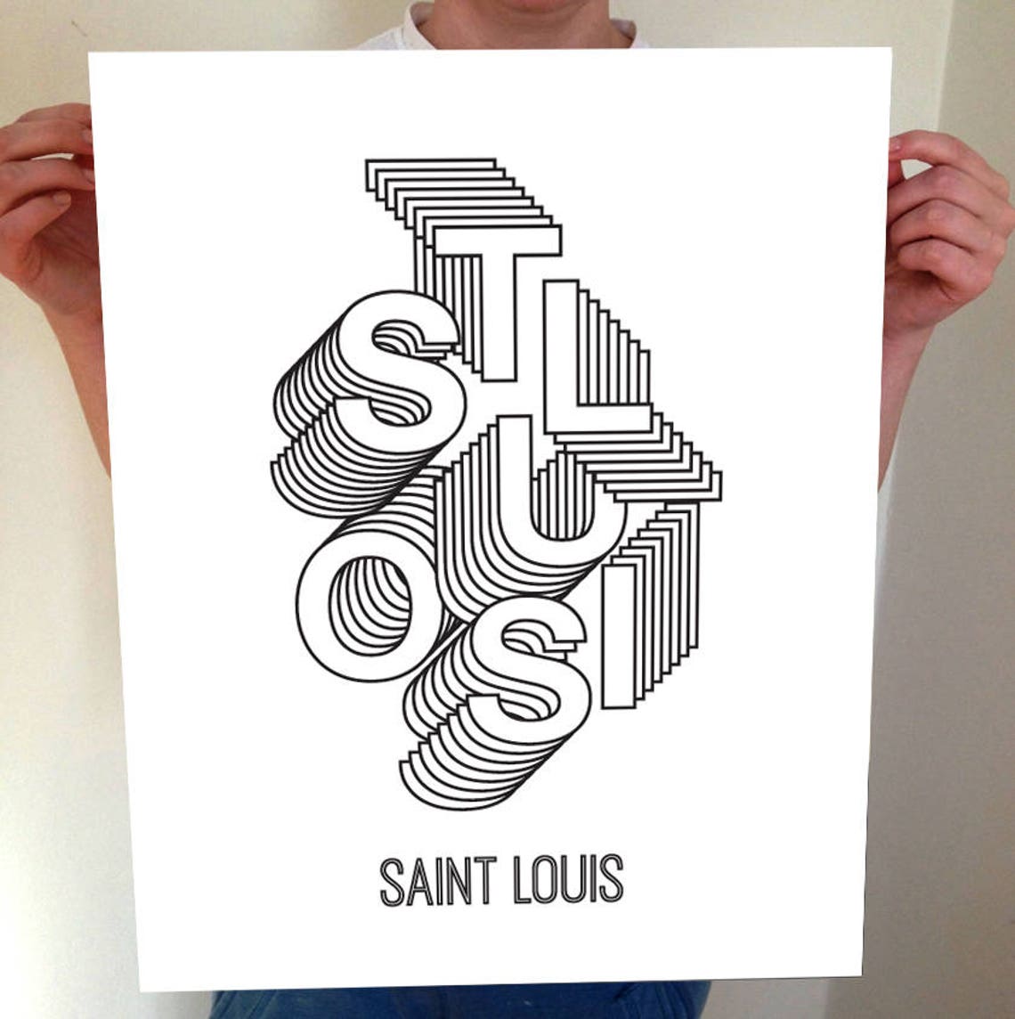 STL Steps Print - Saint Louis Missouri, Abstract Type, St. Louis Art ...