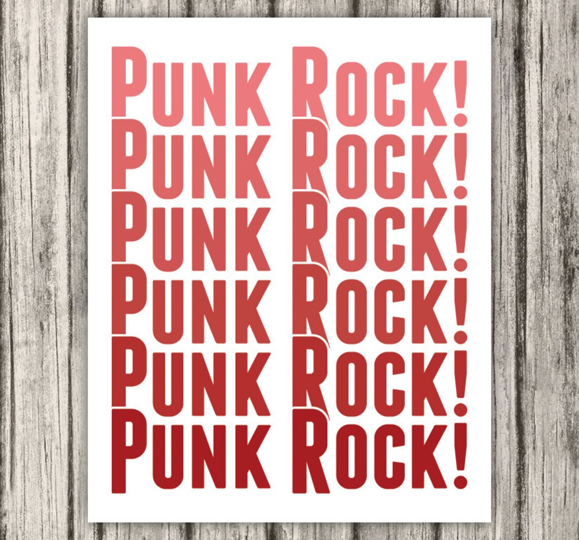 Punk Rock. Punk Rock Print Music Print Music Art Typography | Etsy