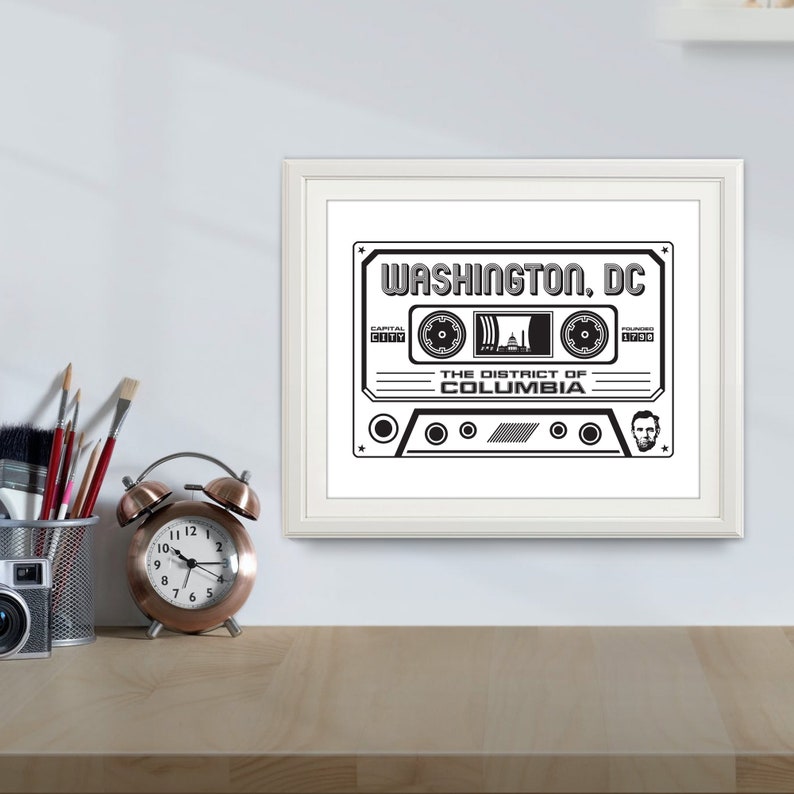 Washington DC Cassette - Washington D.C. Music Art, Washington D.C ...