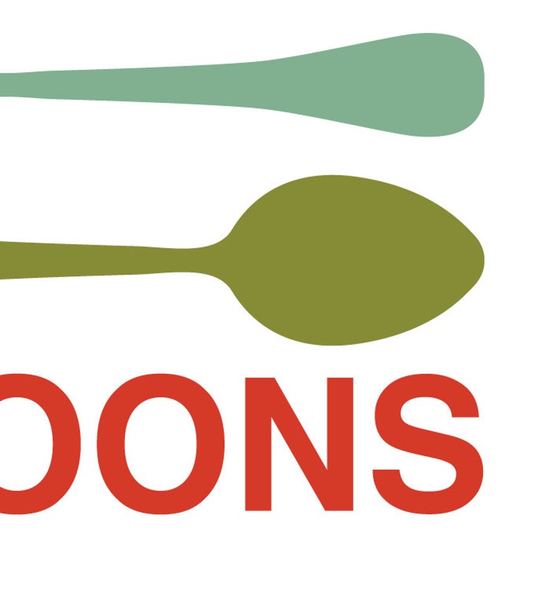 Spoons Print Poster Mid Century Art Quote Print Kitchen - Etsy