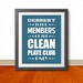 Clean Plate Club, Typography, Wall Art, Kitchen Typography, Home Decor ...