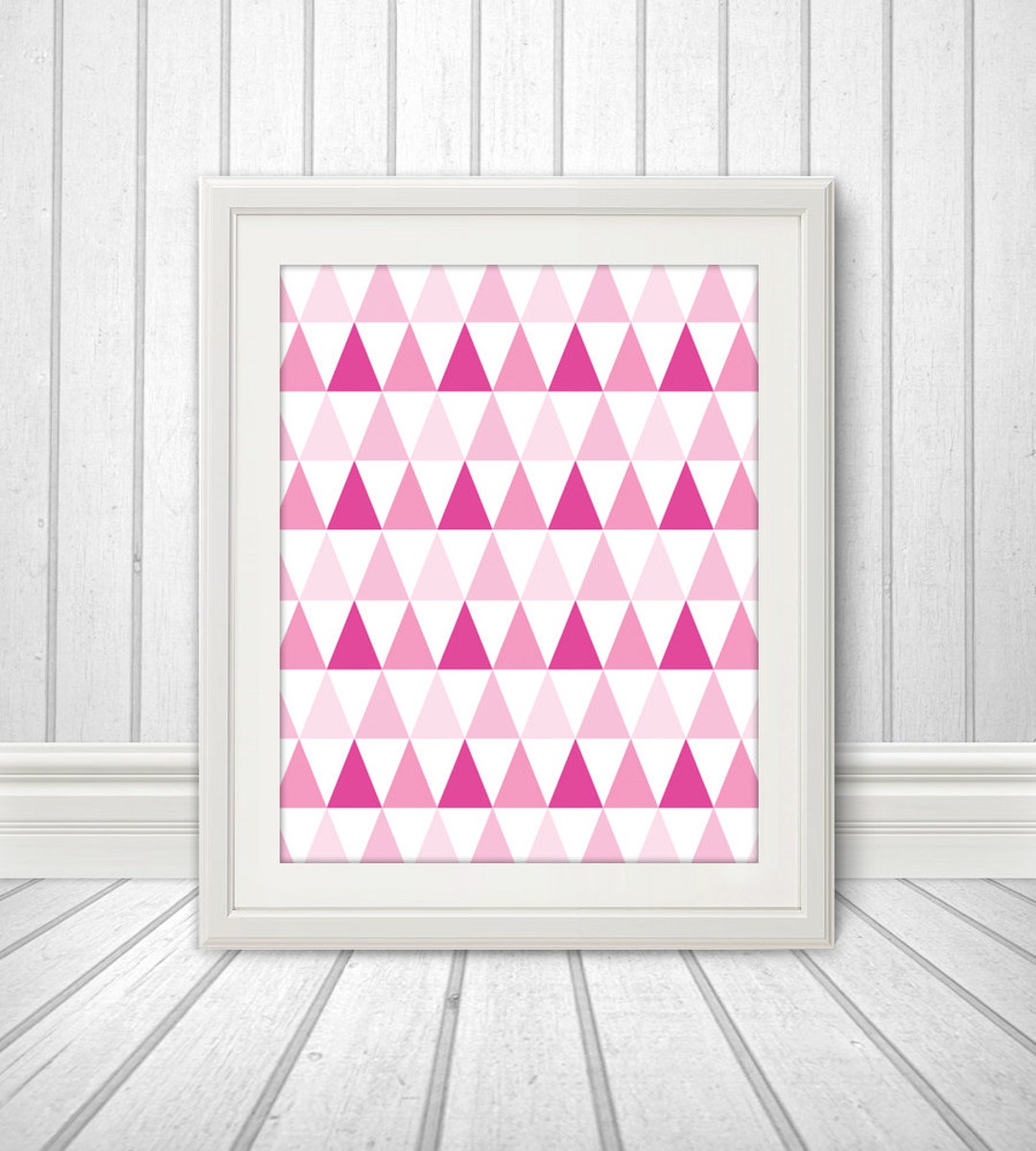 Abstract Pink Triangles, Triangle Print, Triangle Art, Triangle Poster ...