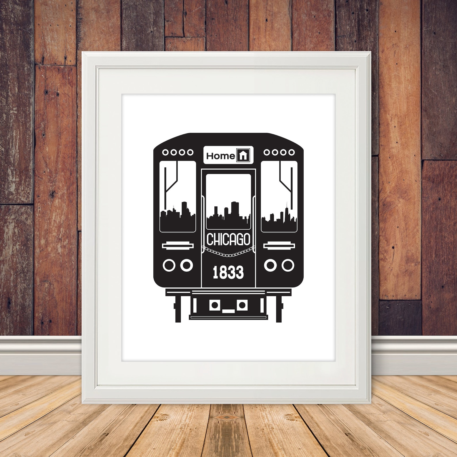 Chicago Train Skyline Print Chicago Home Chicago Train - Etsy