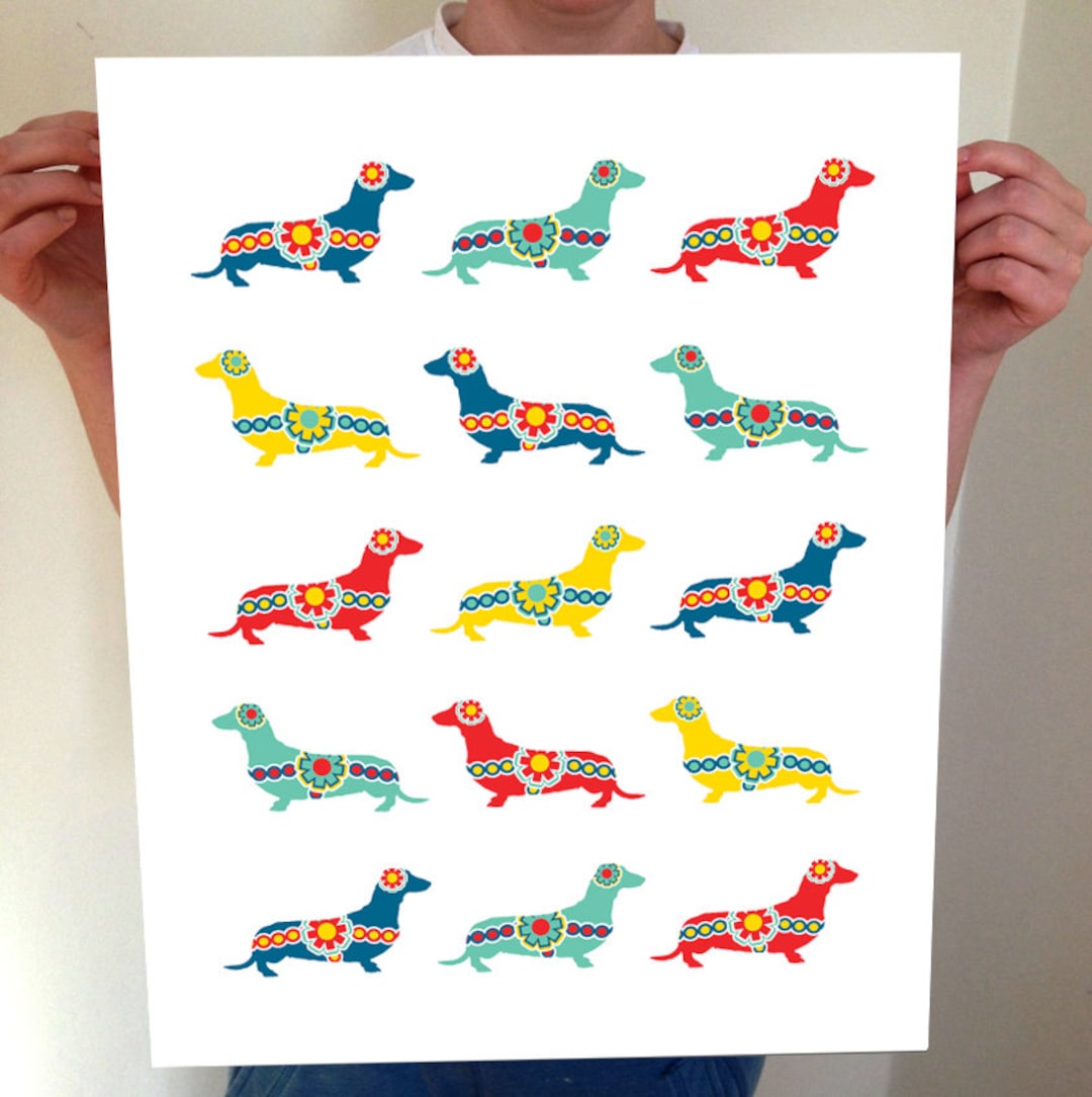 Dachshund Art , Swedish Dala Dachshunds, Dachshunds, Swedish Dala ...