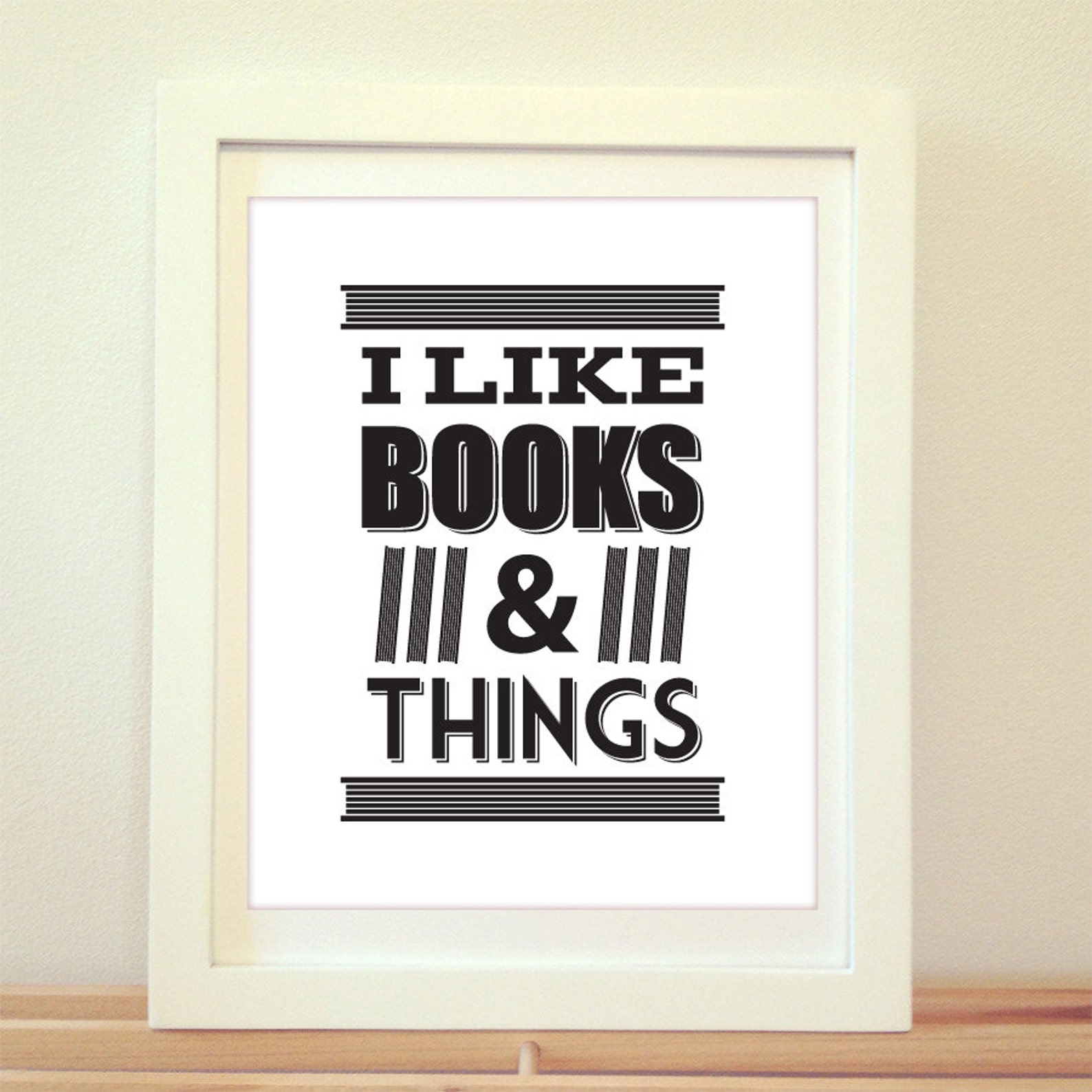 I Like Books and Things Typography Typography Poster - Etsy