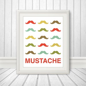 Mustache Print Poster, Mid Century Art, Quote Print, Mustache Art ...