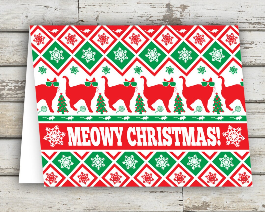 Meowy Christmas, Christmas Card, Cat, Cats, Cat Cards, Christmas Cat ...