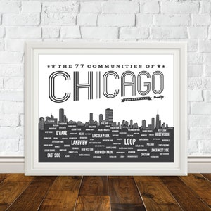 Chicago Neighborhood Poster, Chicago, Chicago Poster, Chicago Art, CHI ...