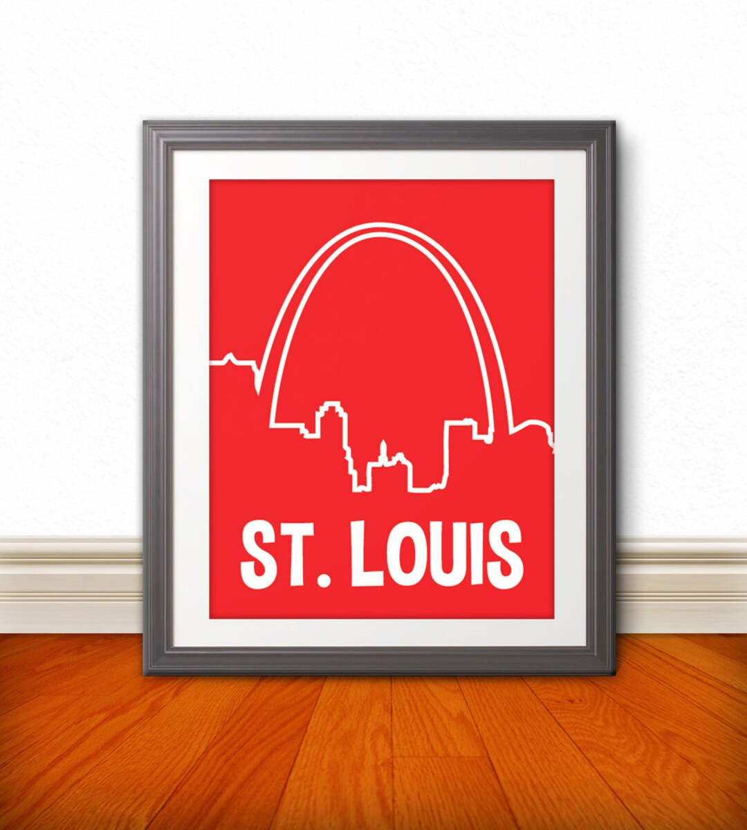St. Louis, Missouri Custom Color Skyline Print, St. Louis Art, St ...