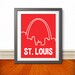 St. Louis, Missouri Custom Color Skyline Print, St. Louis Art, St ...