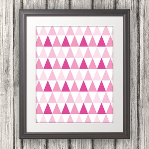 Abstract Pink Triangles, Triangle Print, Triangle Art, Triangle Poster ...
