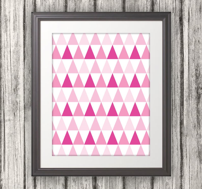 Abstract Pink Triangles, Triangle Print, Triangle Art, Triangle Poster ...