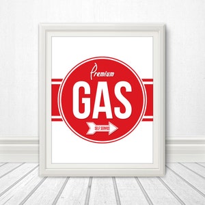 Premium Gas, Car Sign, Gas Sign, Car Art, Automotive, Car, Bathroom ...