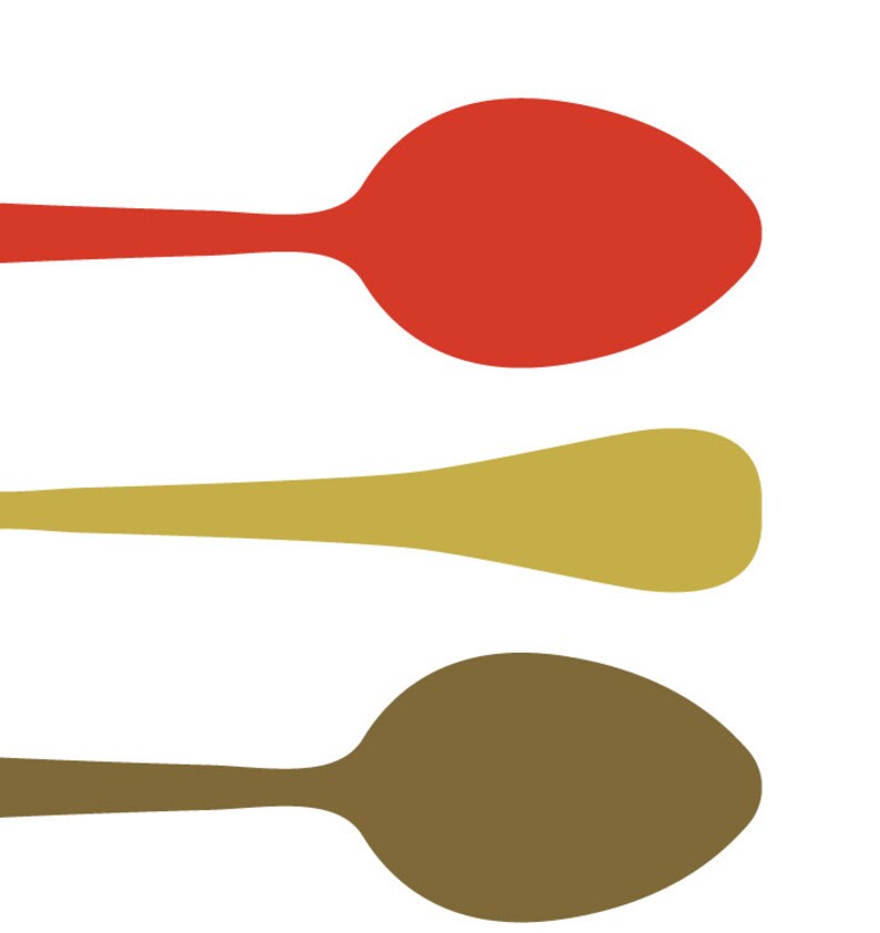 Spoons Print Poster Mid Century Art Quote Print Kitchen - Etsy
