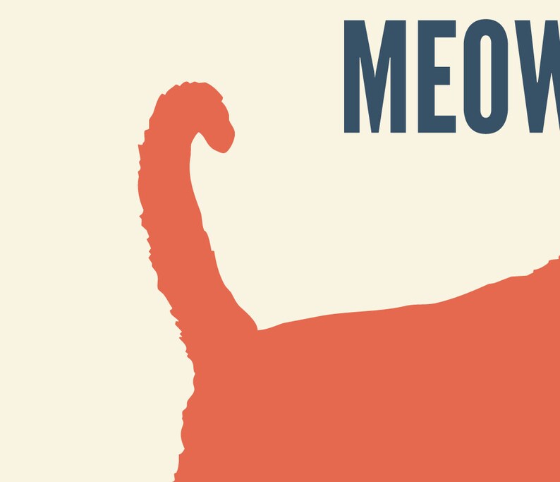 Meow is Cat for I Love You, Cat Print, Cat Art, Cat Poster, Cat Quote ...