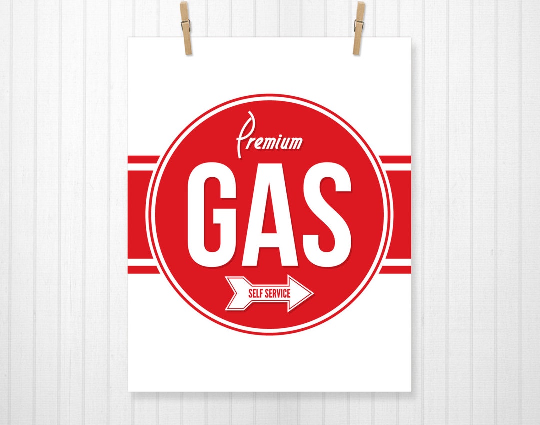 Premium Gas, Car Sign, Gas Sign, Car Art, Automotive, Car, Bathroom ...