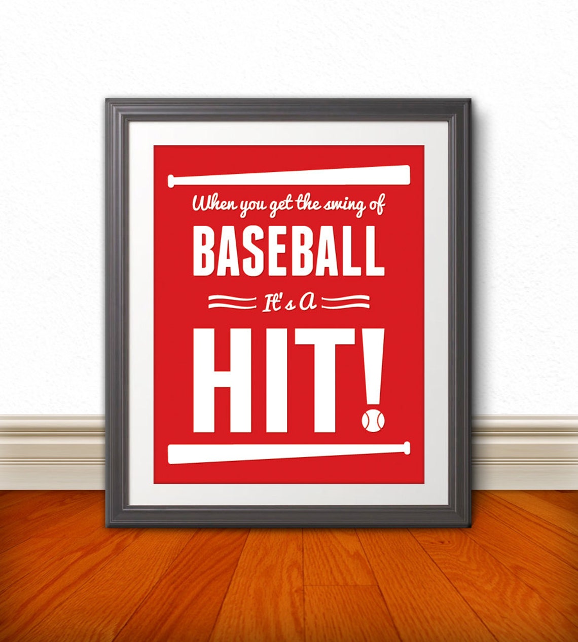 Baseball: It's a Hit, Baseball Print, Baseball Sign, Baseball Art ...